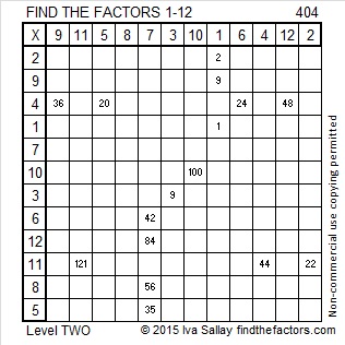 404 and Level 2 | Find the Factors