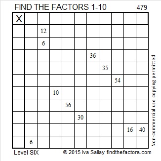 479 and Level 6 | Find the Factors