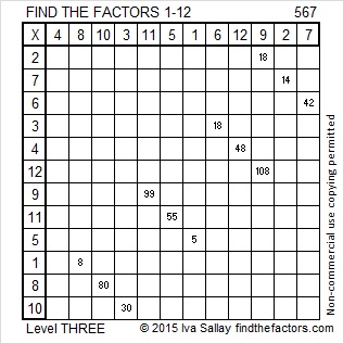 567 and Level 3 | Find the Factors
