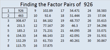 926 Creepy Crawler | Find the Factors