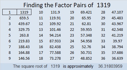 1319 Challenge Puzzle | Find the Factors
