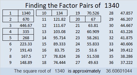 1340 Mystery Level | Find the Factors