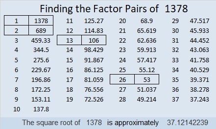 1378 and Level 3 | Find the Factors