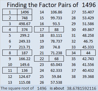 1496 is a Square Pyramidal Number | Find the Factors