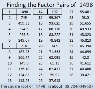 1498 Another Mystery | Find the Factors